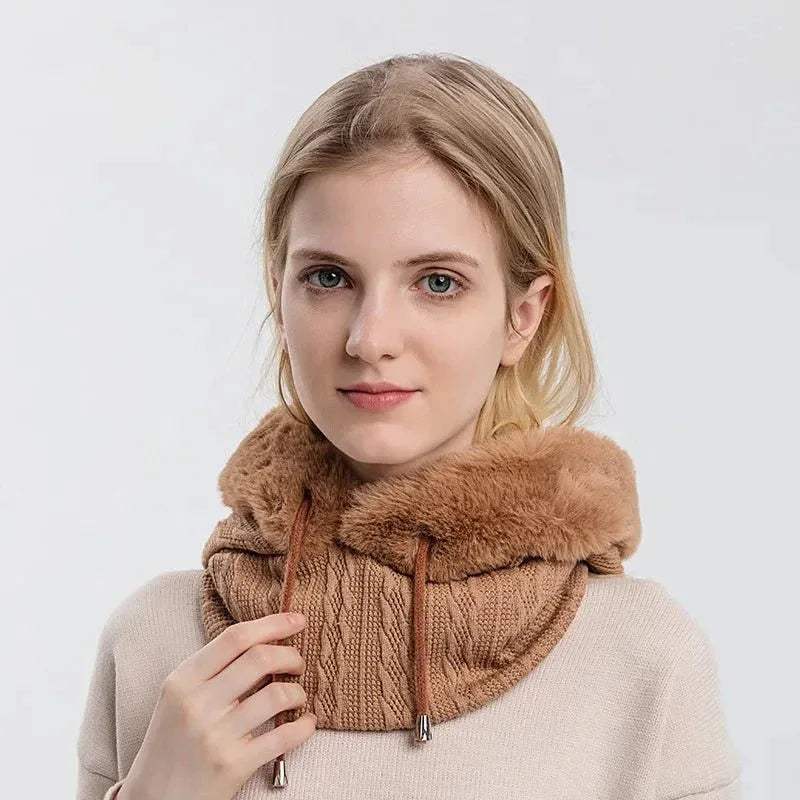 Thicken Knitted Fleece One-Piece Winter Scarf Mask for Women – Astoria ...